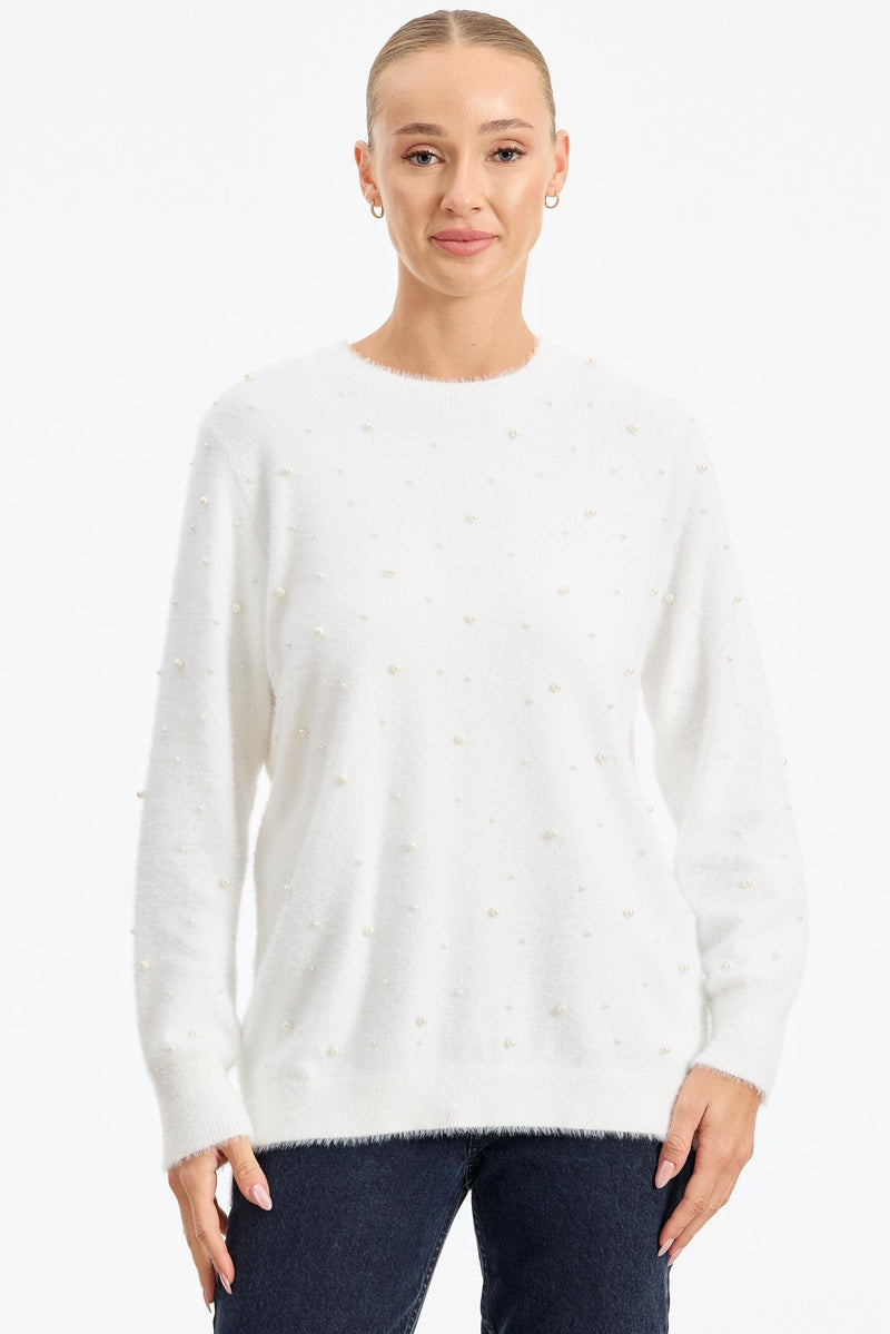 TG Pearl Detailed Tunic Ecru – Moda Natty