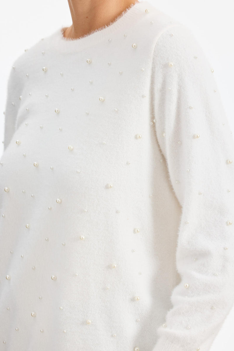 TG Pearl Detailed Tunic Ecru – Moda Natty